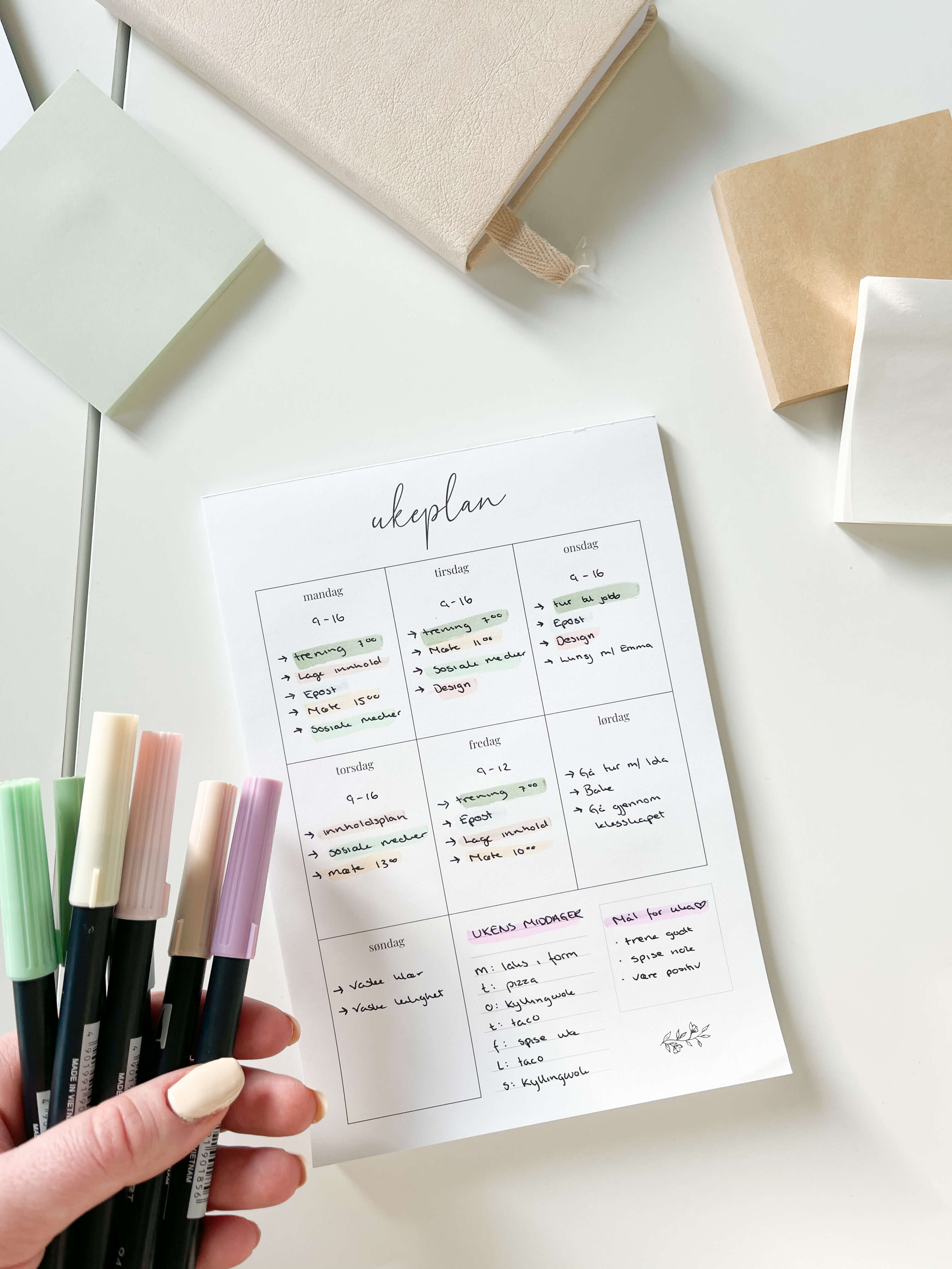 Slik fargekoder du uken din – Aveluna