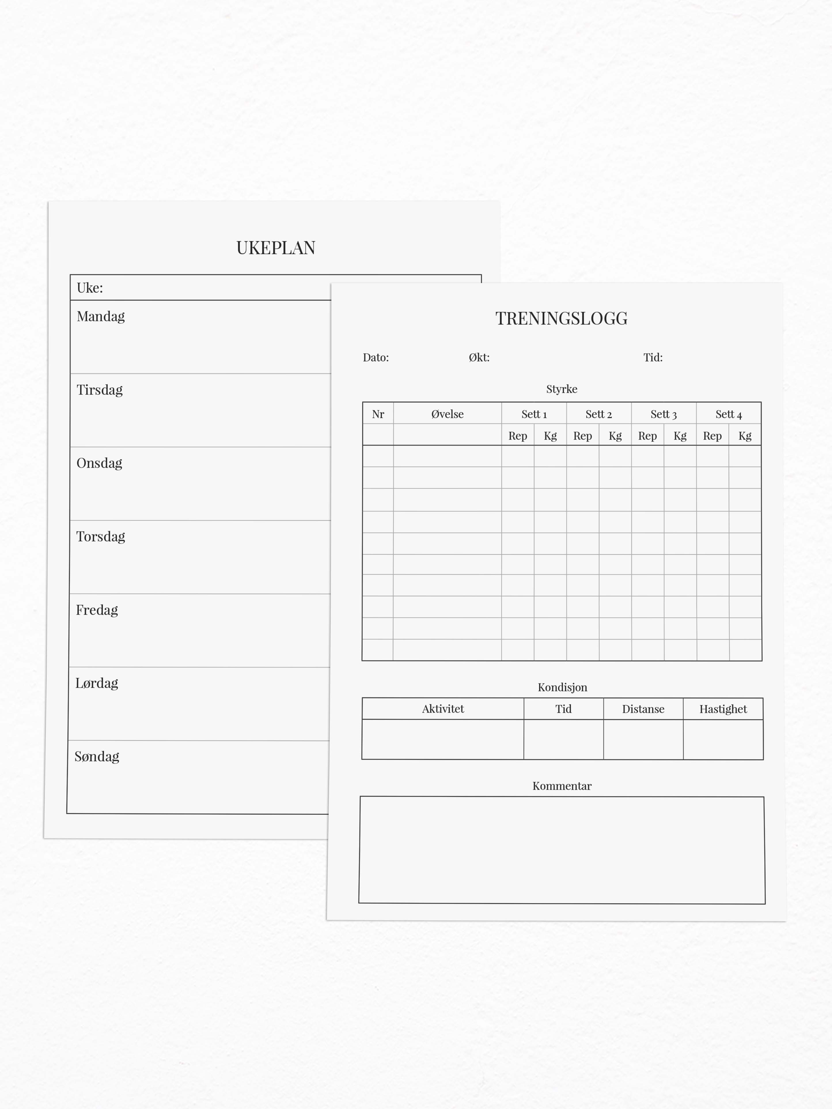 Treningsplanlegger - PDF – Aveluna